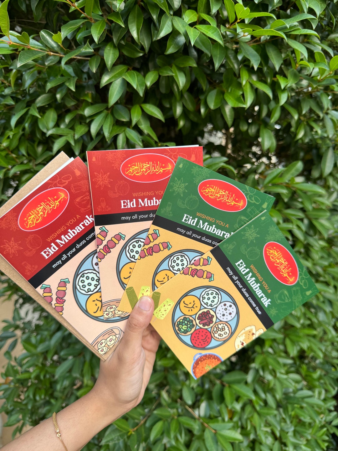 Eid Mubarak Card Set – Shan Masala Design, 4-pack | South Asian Islamic ...