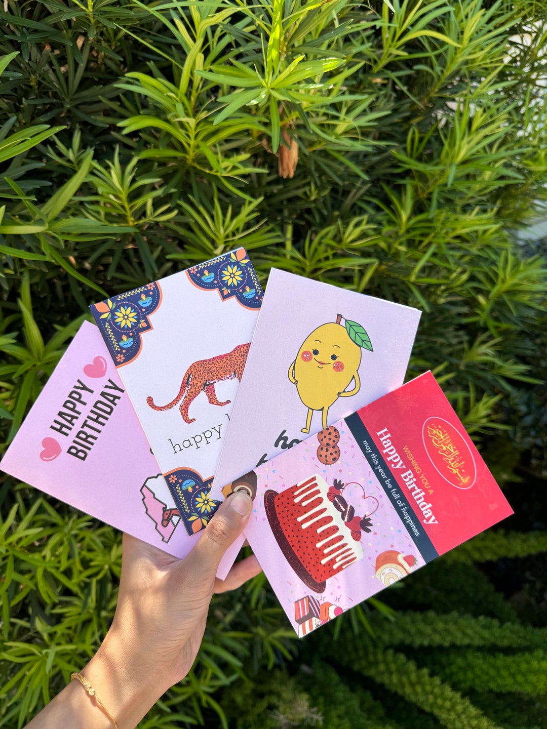 Happy Birthday 4 Pack Assorted Card Set L Cute and Unique South Asian ...