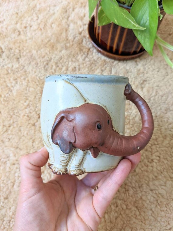 Vintage Gempo Japan Stoneware Pottery Coffee Mug Elephant Cup | Etsy