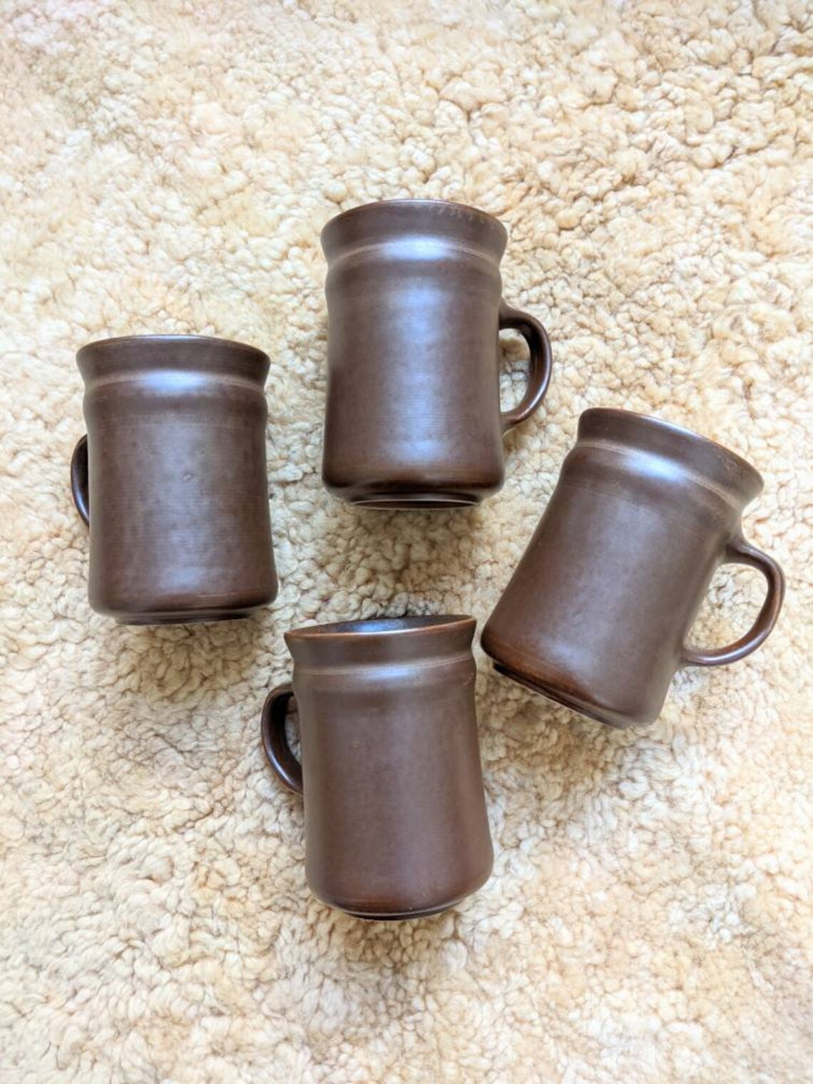 Vintage Temuka pottery Riverstone series stoneware mugs x 4 | Etsy