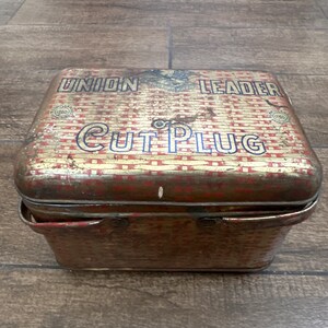 Antique Union Leader Cut Plug Tin Box, lunch Box Tin - Etsy