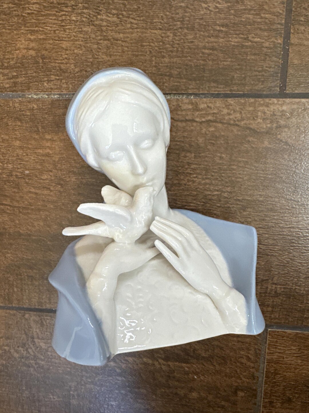 1970s Vintage Figurines, Praying Madonna Porcelain, A Bisque Lady ...