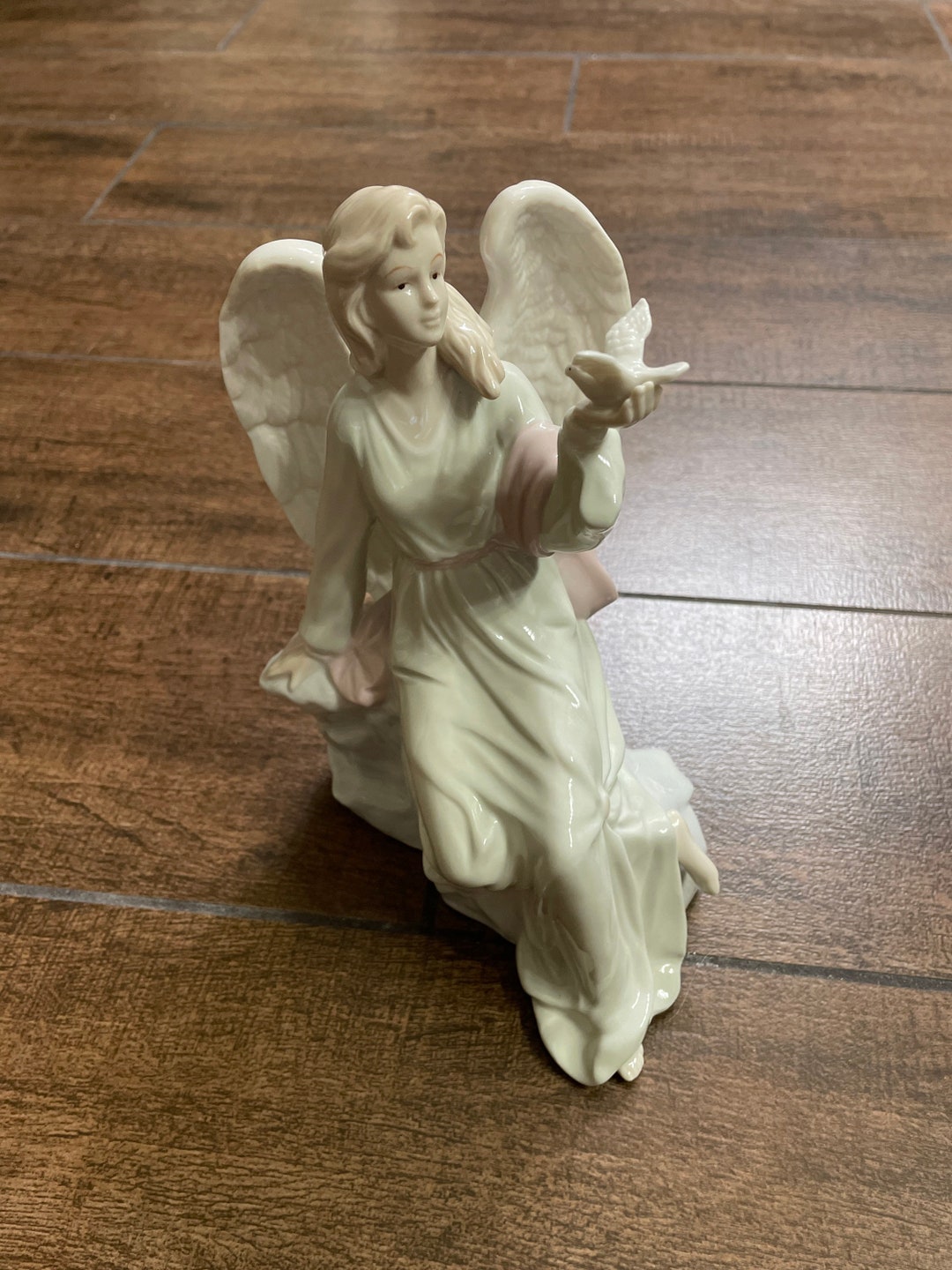 Vintage Beautiful Soft Pastel Angel Statue, Angel With a Dove - Etsy