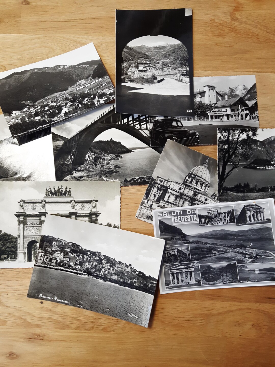 Set of Vintage Black and White Postcards European, Used and Written ...