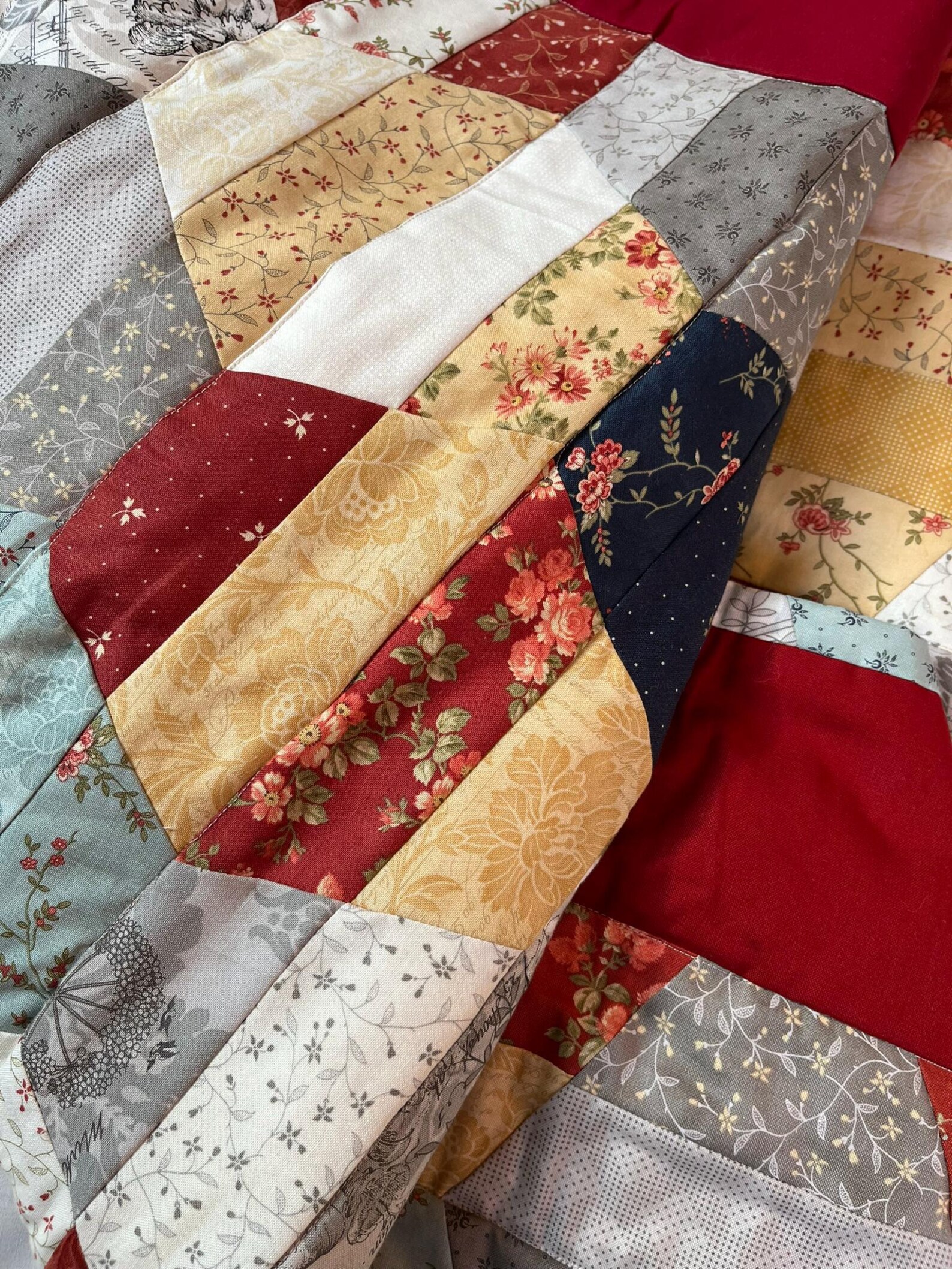 Moda ‘memories’ Jelly Roll Patchwork Quilt 48” X 56”app - Etsy