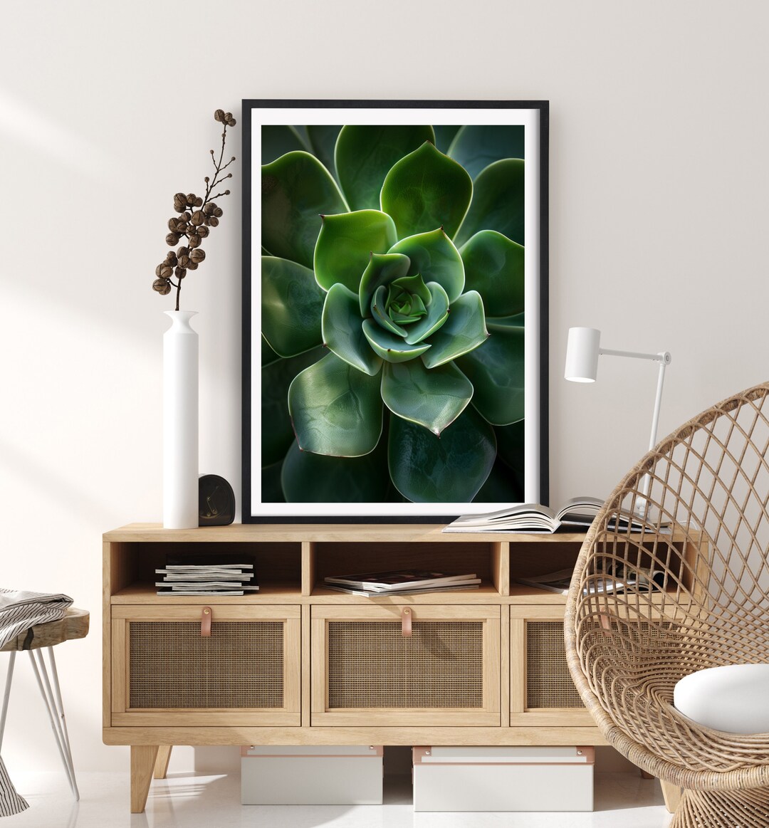 Printable Green Leaves Art, Botanical Greenery Gallery Wall Art Print, Green Succulent, Modern ...