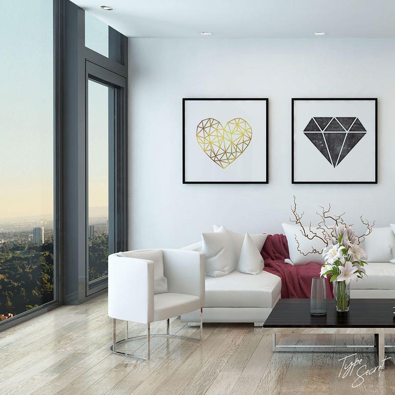 50x70 Poster Diamond Minimalist Art Affiche Prints | Etsy