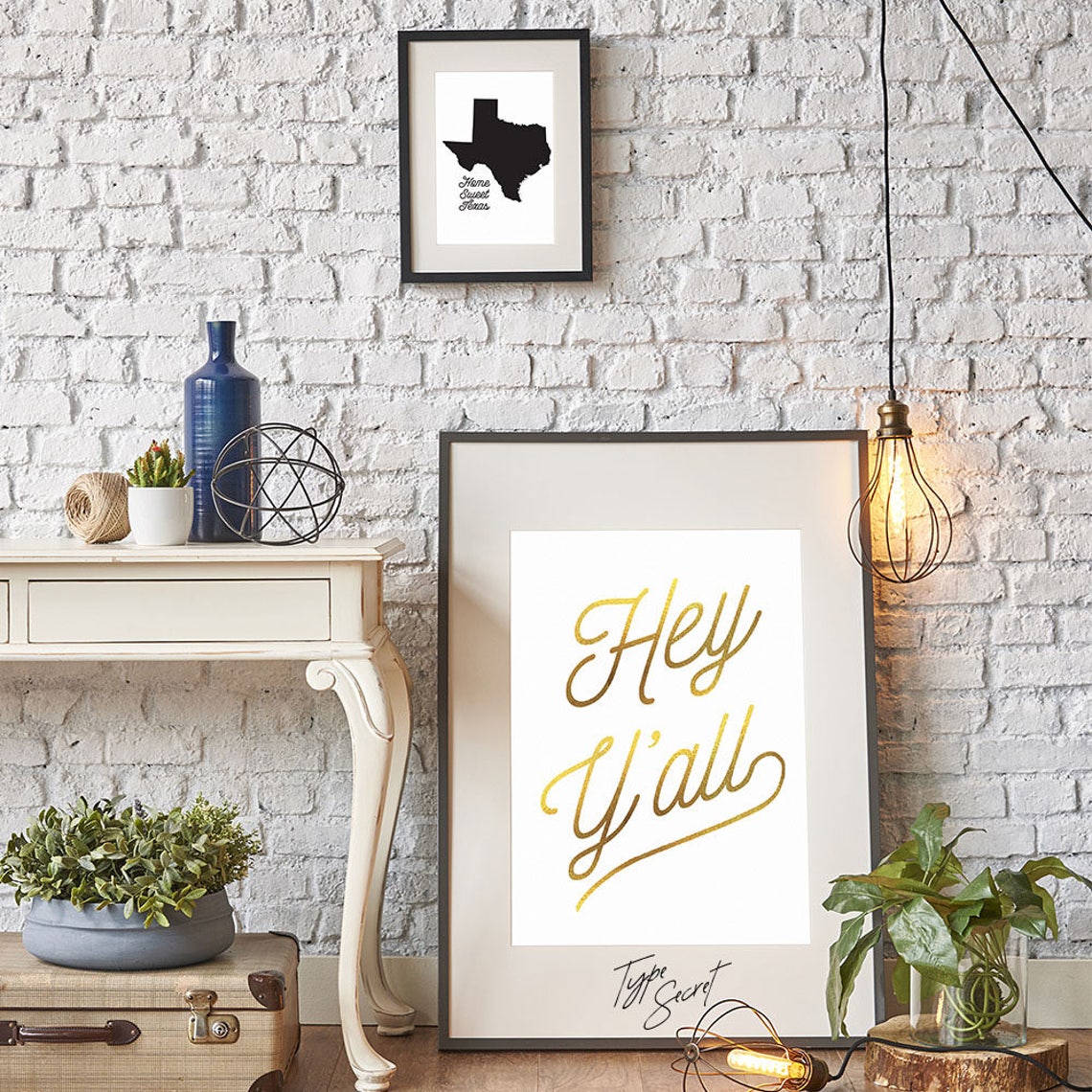 Hey Y'all Southern Sayings Southern Decor Fake Gold | Etsy