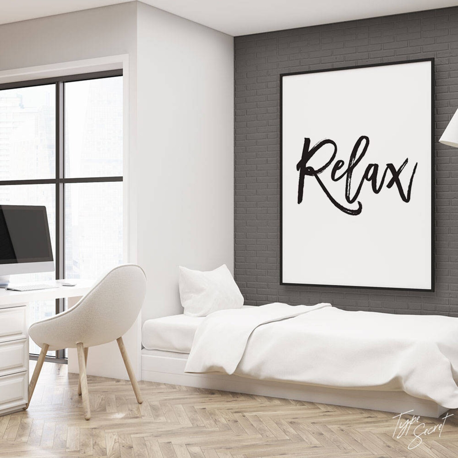 RELAX Printable Art Relax Sign Relax Print Black and White - Etsy