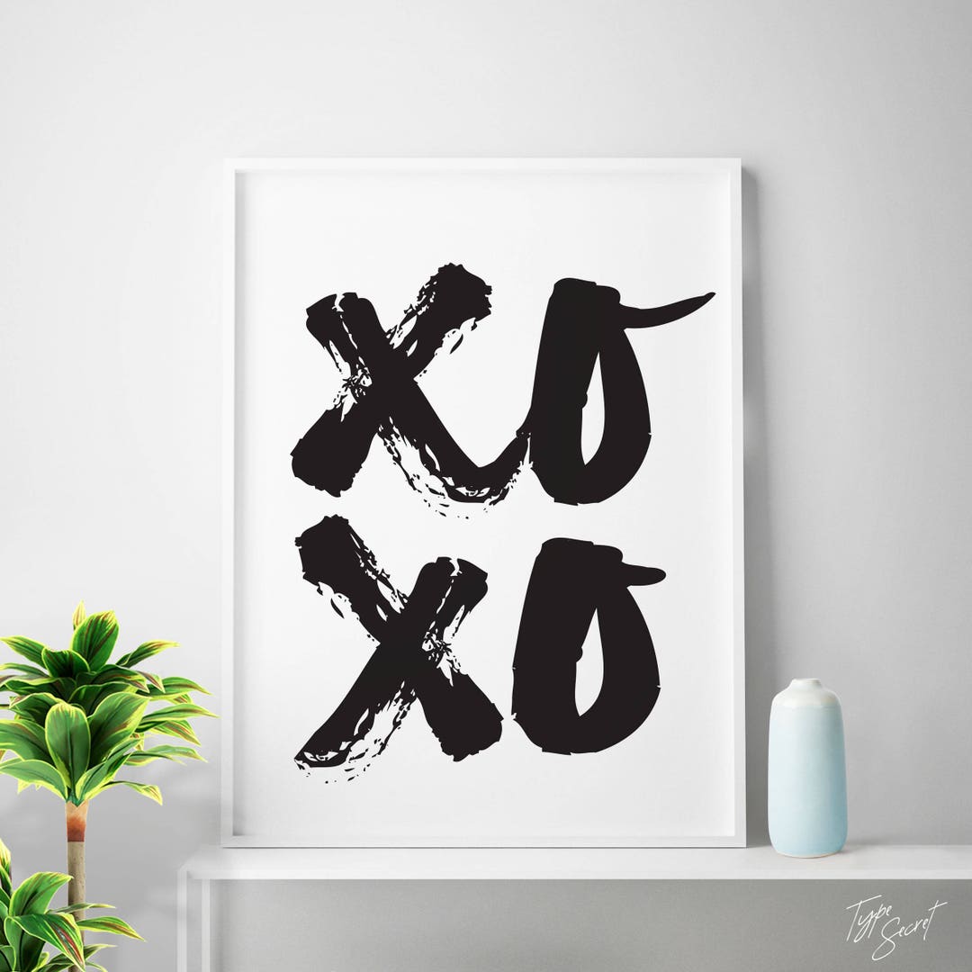 XOXO Printable 4x6 5x7 8x10 Hugs and Kisses Instant Download Art Print ...