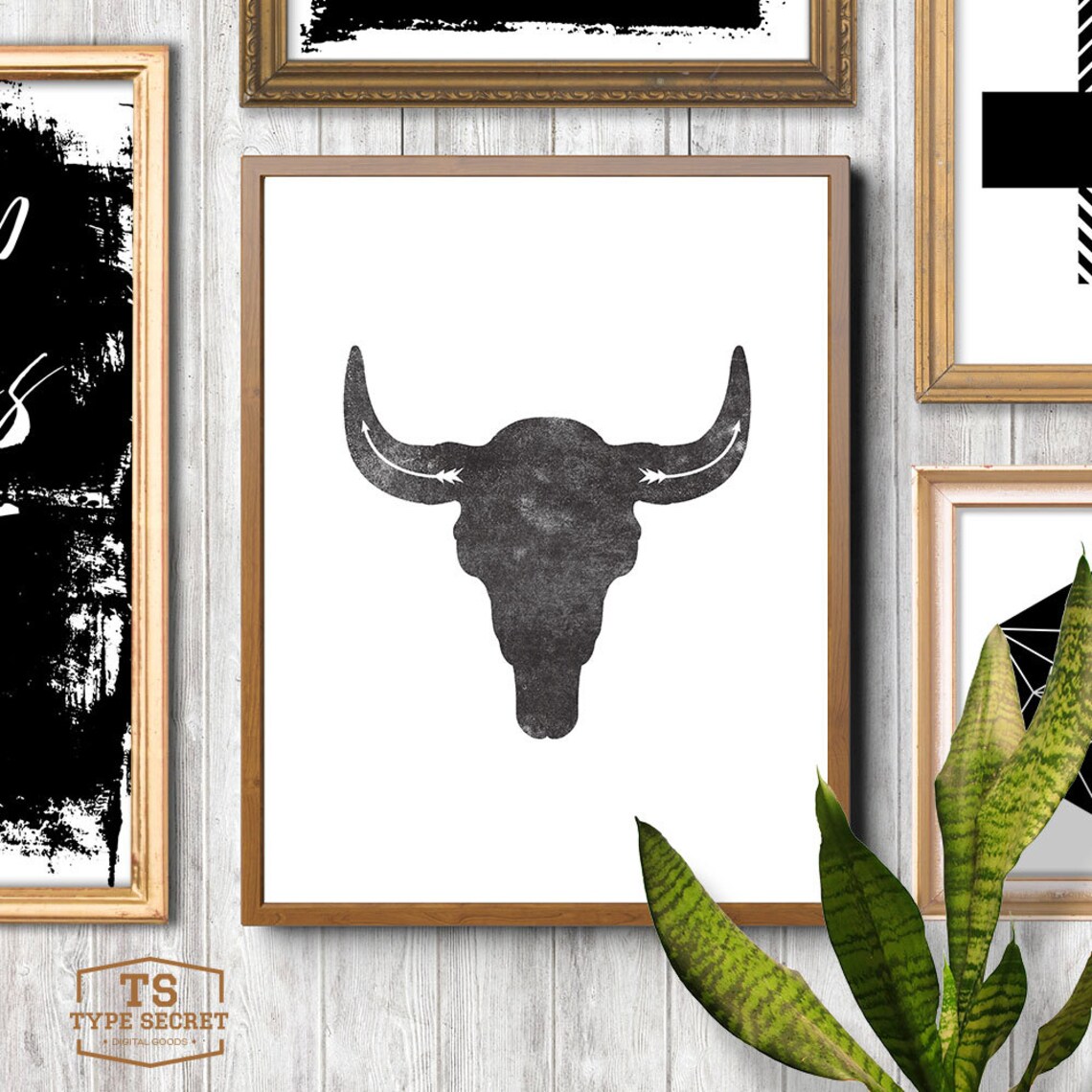 Digital Print Art Buffalo Print Buffalo Wall Art, Black and White ...