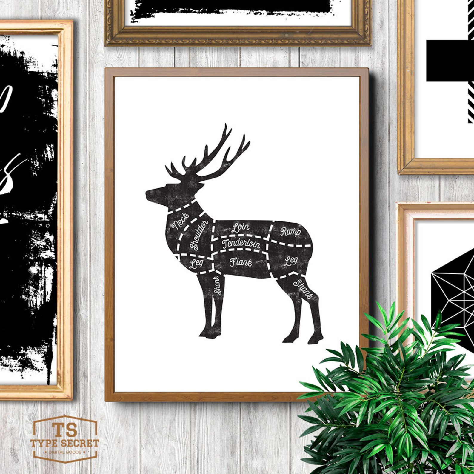 Butcher Cuts Diagram, Cuts of Meat Art, Deer Cuts, Butcher Cuts, Deer ...