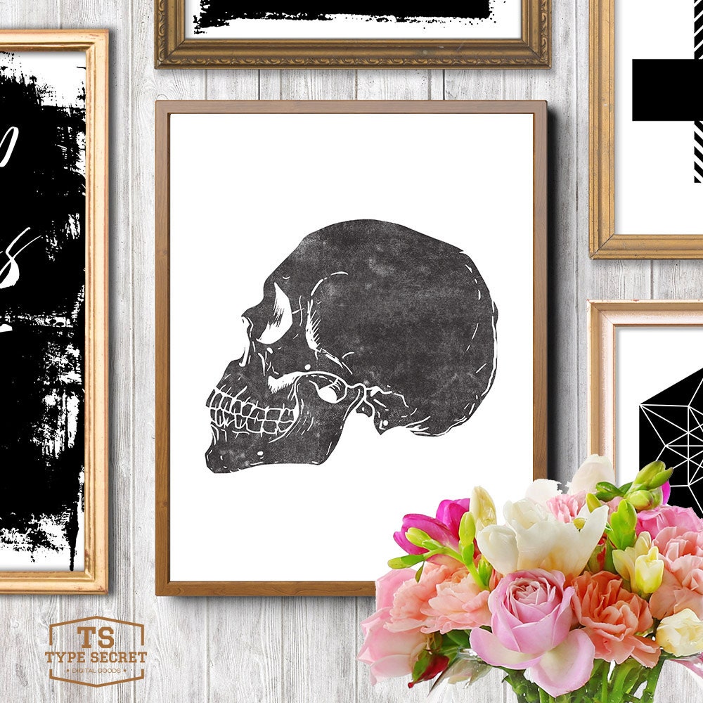 Skull Art Skull Prints Skull Decor Minimalist Poster Modern - Etsy