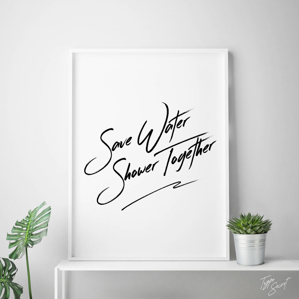 Bath Room Toilet Poster Shower Save Water Shower Together | Etsy