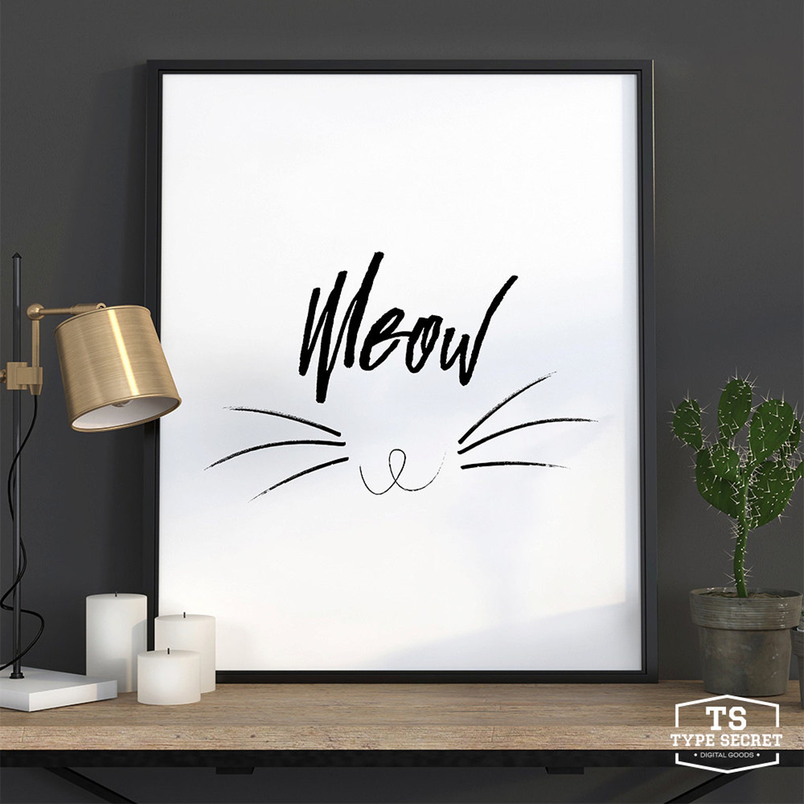Digital Print MEOW Print Meow Typography Cats MEOW Art Cat Art - Etsy