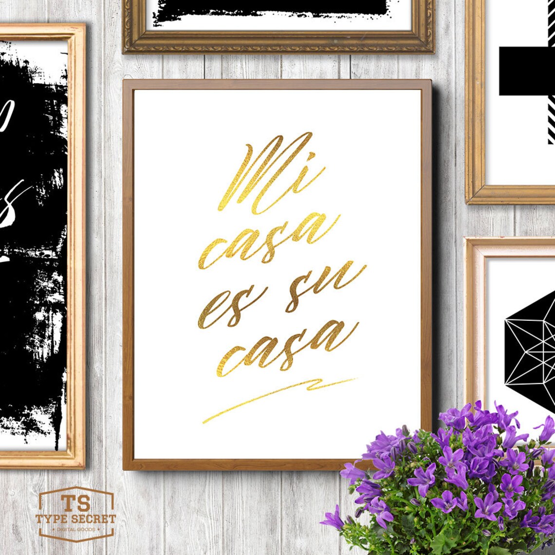 Mi Casa Es Su Casa Welcome Sign Home Decor Gold Wall Decor | Etsy