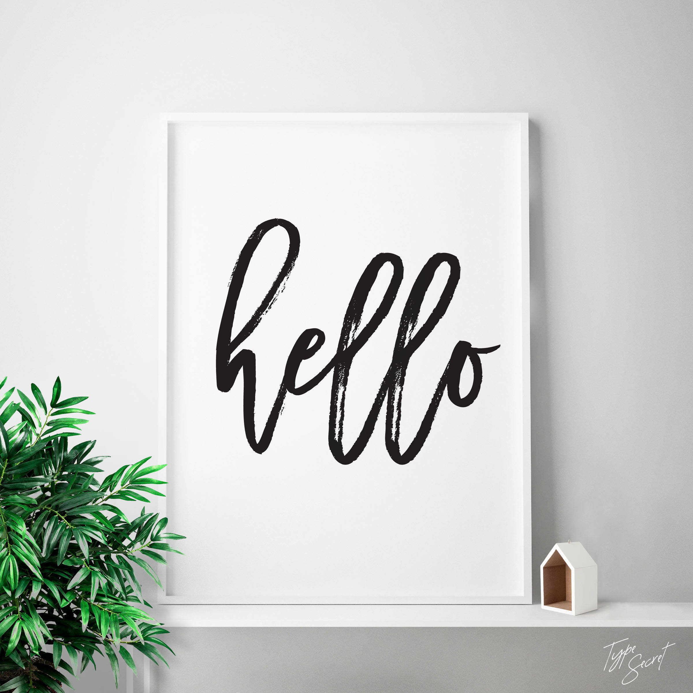 Black and White Hello Welcome Print Hello Sign Hello - Etsy