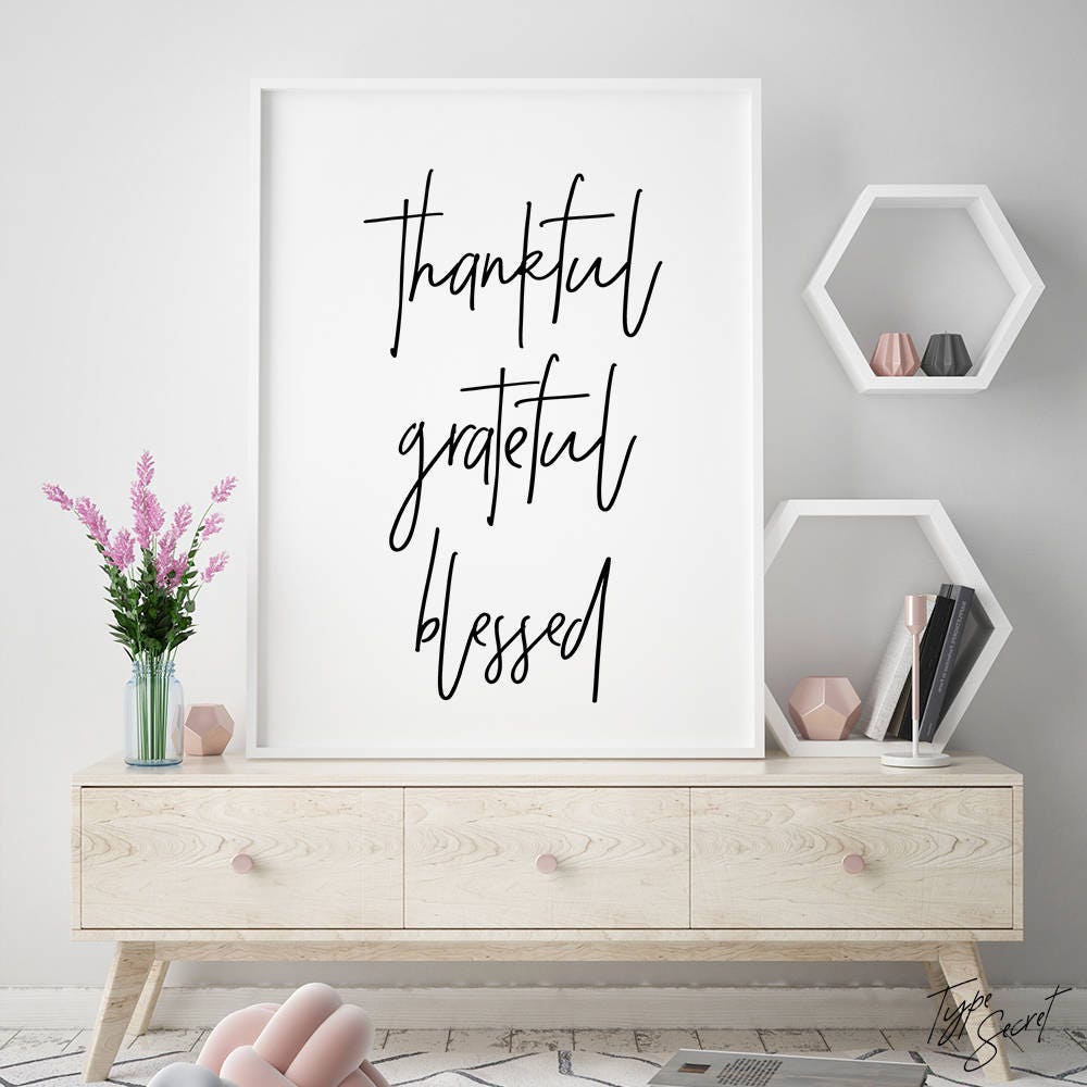 Thankful Grateful Blessed Home Decor Thankful Fall Decor | Etsy
