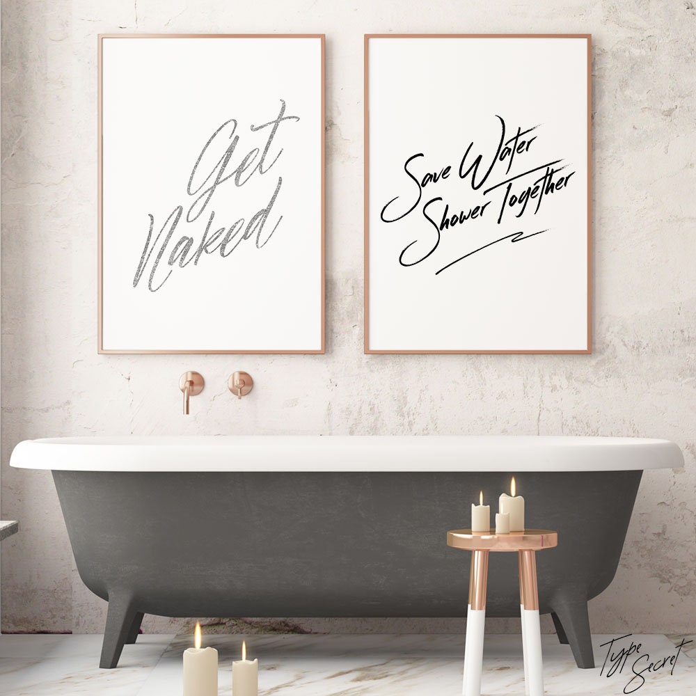 Bath Room Toilet Poster Shower Save Water Shower Together | Etsy