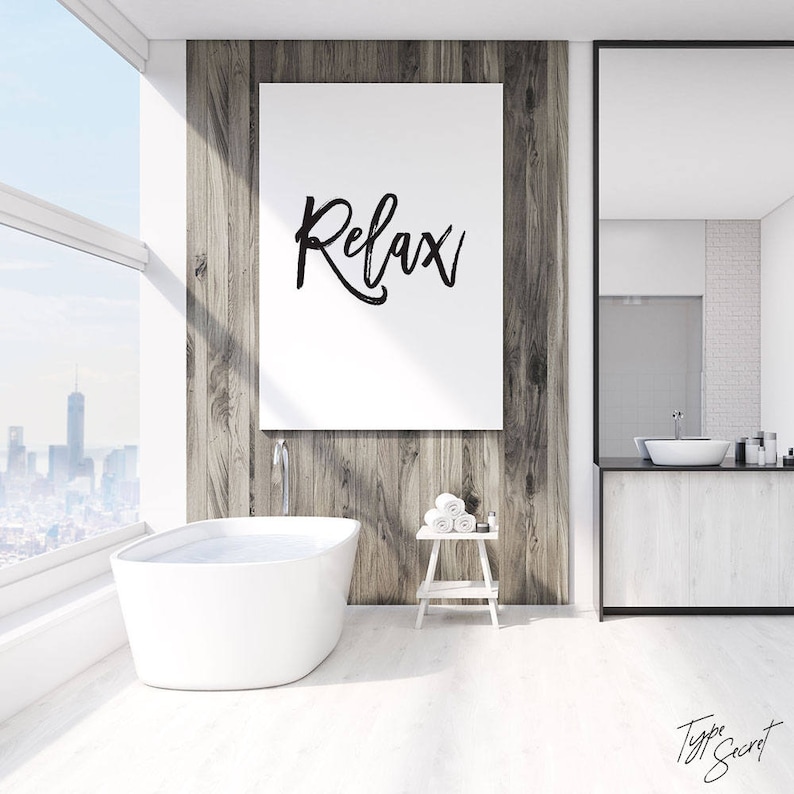 RELAX Printable Art Relax Sign Relax Print Black and White - Etsy