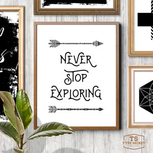 Boys Room Wall Art Never Stop Exploring Adventure Art Arrow Art Arrow ...
