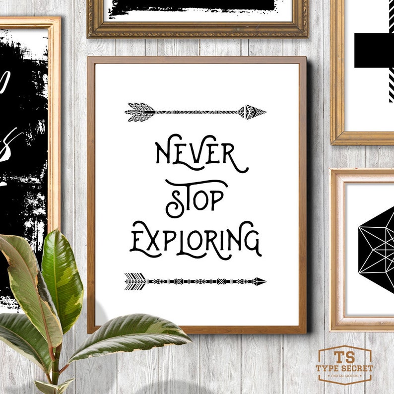 Boys Room Wall Art Never Stop Exploring Adventure Art Arrow - Etsy Australia