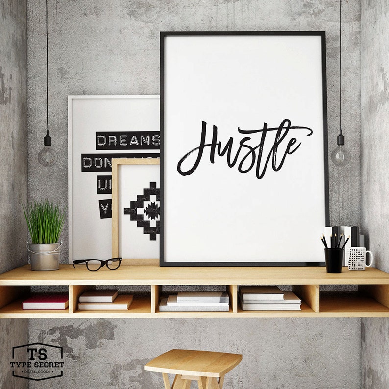 HUSTLE Office Decor Hustle Print Office Wall Art Hustle - Etsy
