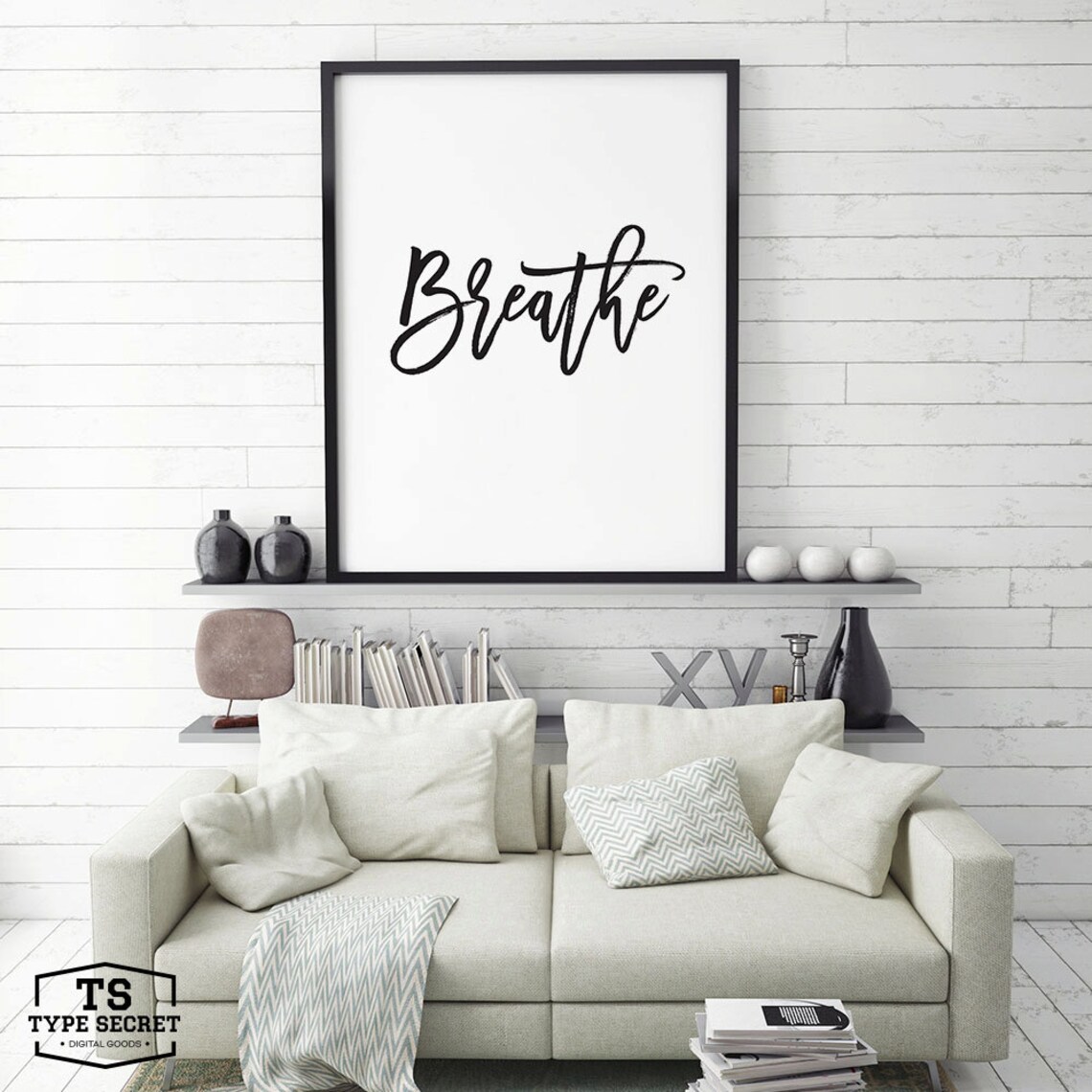 Breathe Art Print, Positive Vibes, Breathe Print, Breathe Wall Print ...