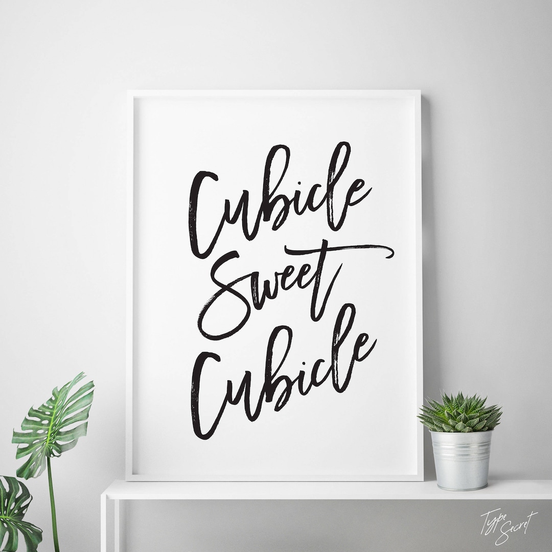 Black and White Printable Art "cubicle Sweet Cubicle" Office Art Print ...