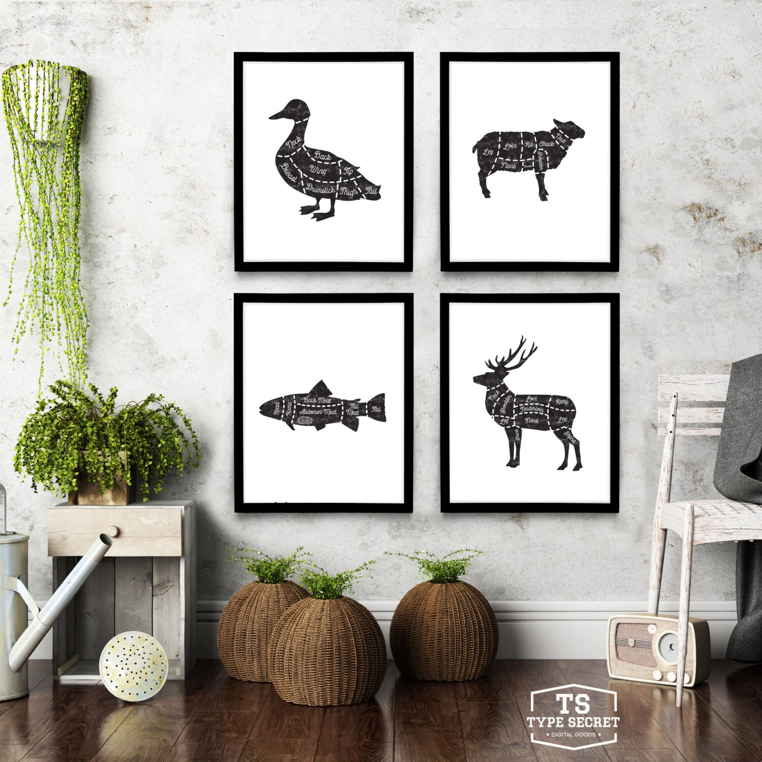 Fish Fish Meat Cuts Butcher Cuts Fish Butcher Print Fish - Etsy
