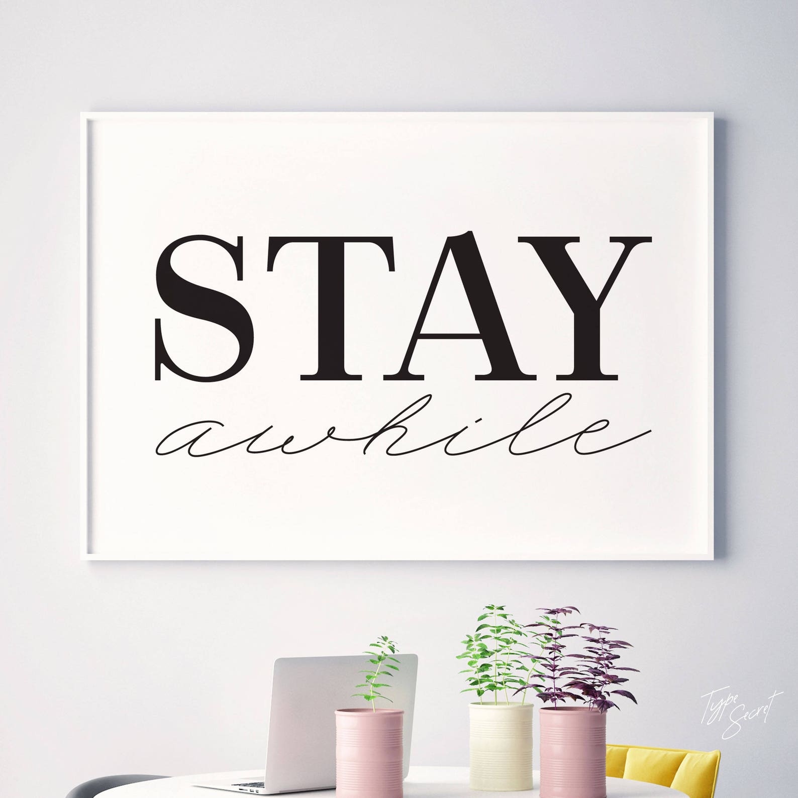 Stay Awhile Stay Awhile Art Black White Affiche - Etsy