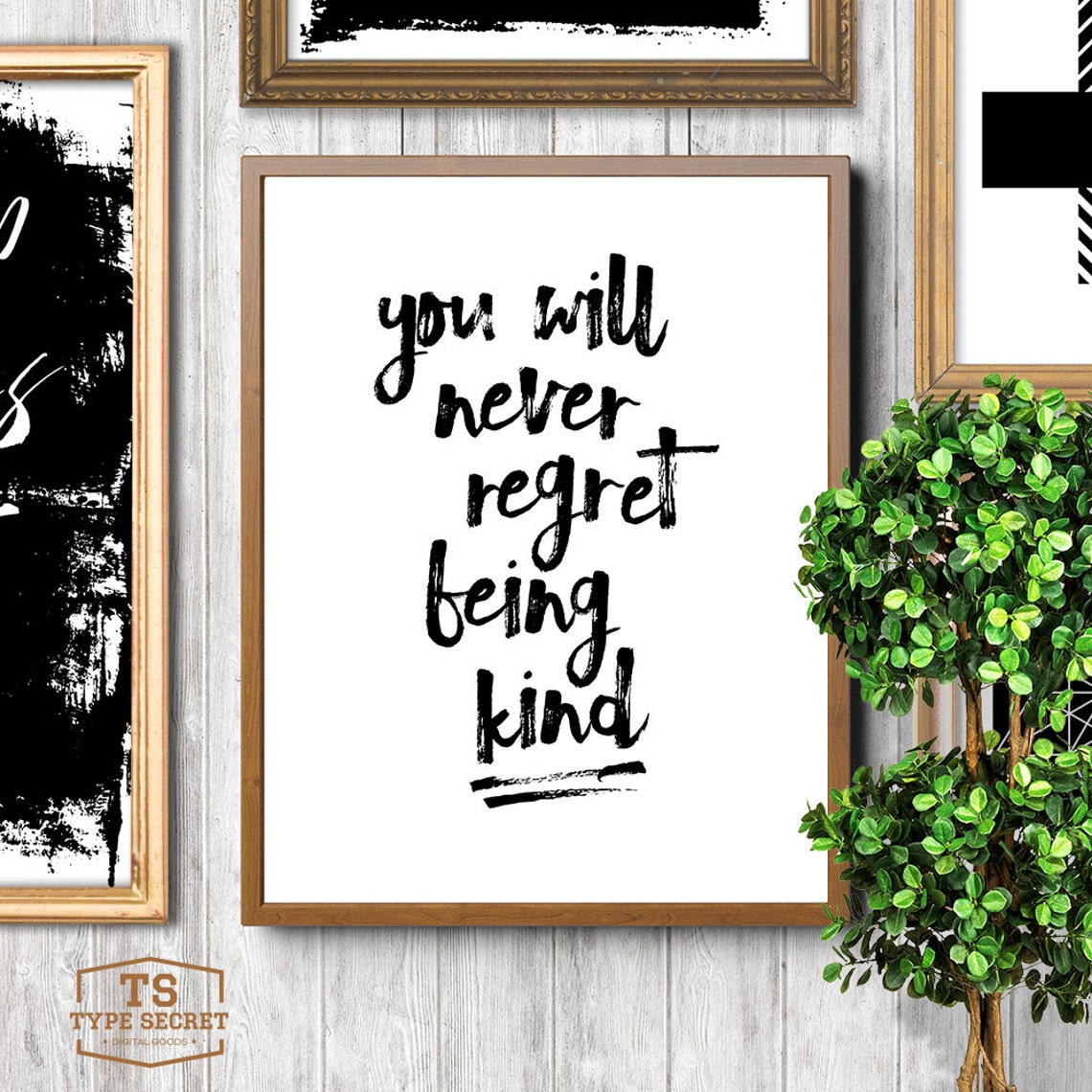 Kind, Classroom Print, Kind Words, Printable Nursery, Black and White ...