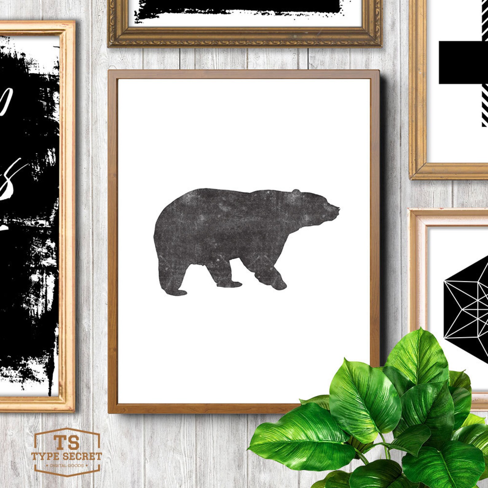 Rustic Decor, Bear Print, Wilderness Art, Woodlands Nursery Decor, Bear ...
