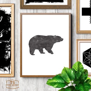 Rustic Decor, Bear Print, Wilderness Art, Woodlands Nursery Decor, Bear ...
