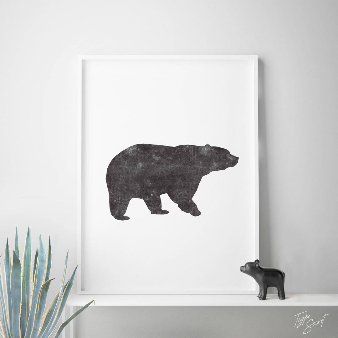 Rustic Decor, Bear Print, Wilderness Art, Woodlands Nursery Decor, Bear ...