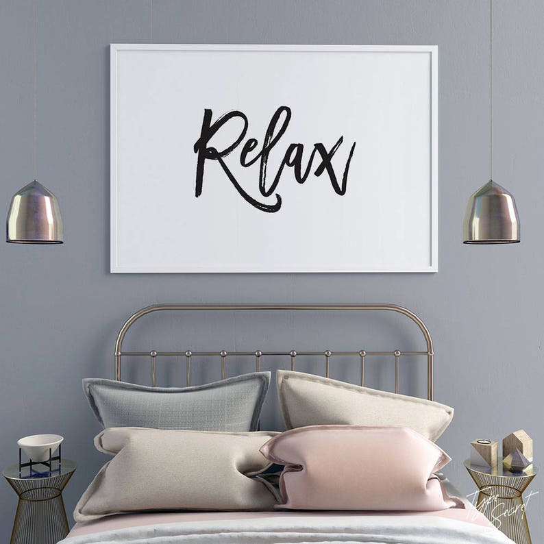 RELAX Printable Art Relax Sign Relax Print Black and White - Etsy