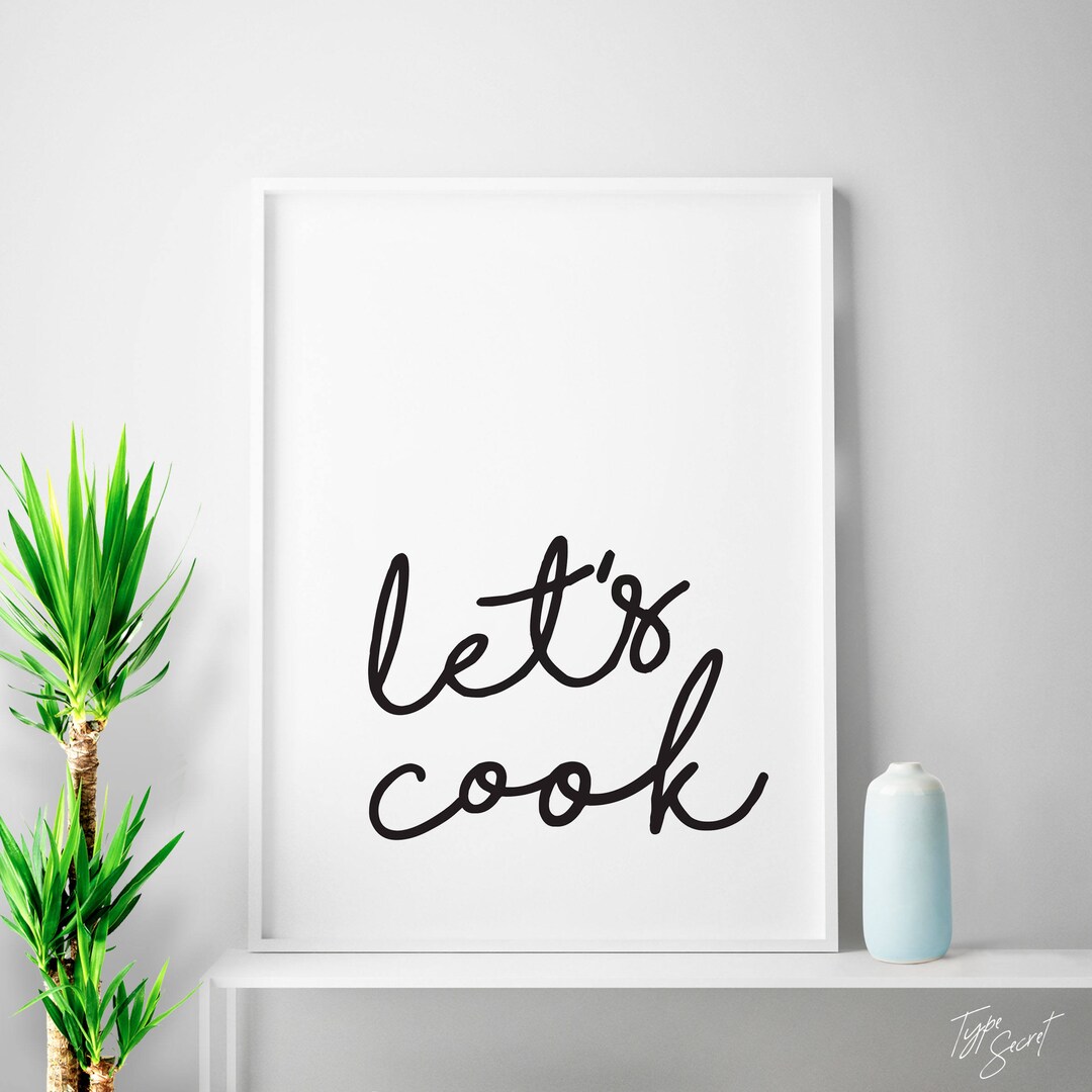 Kitchen Art, Let's Cook, Kitchen Prints, Cooking Gifts, Scandinavian ...