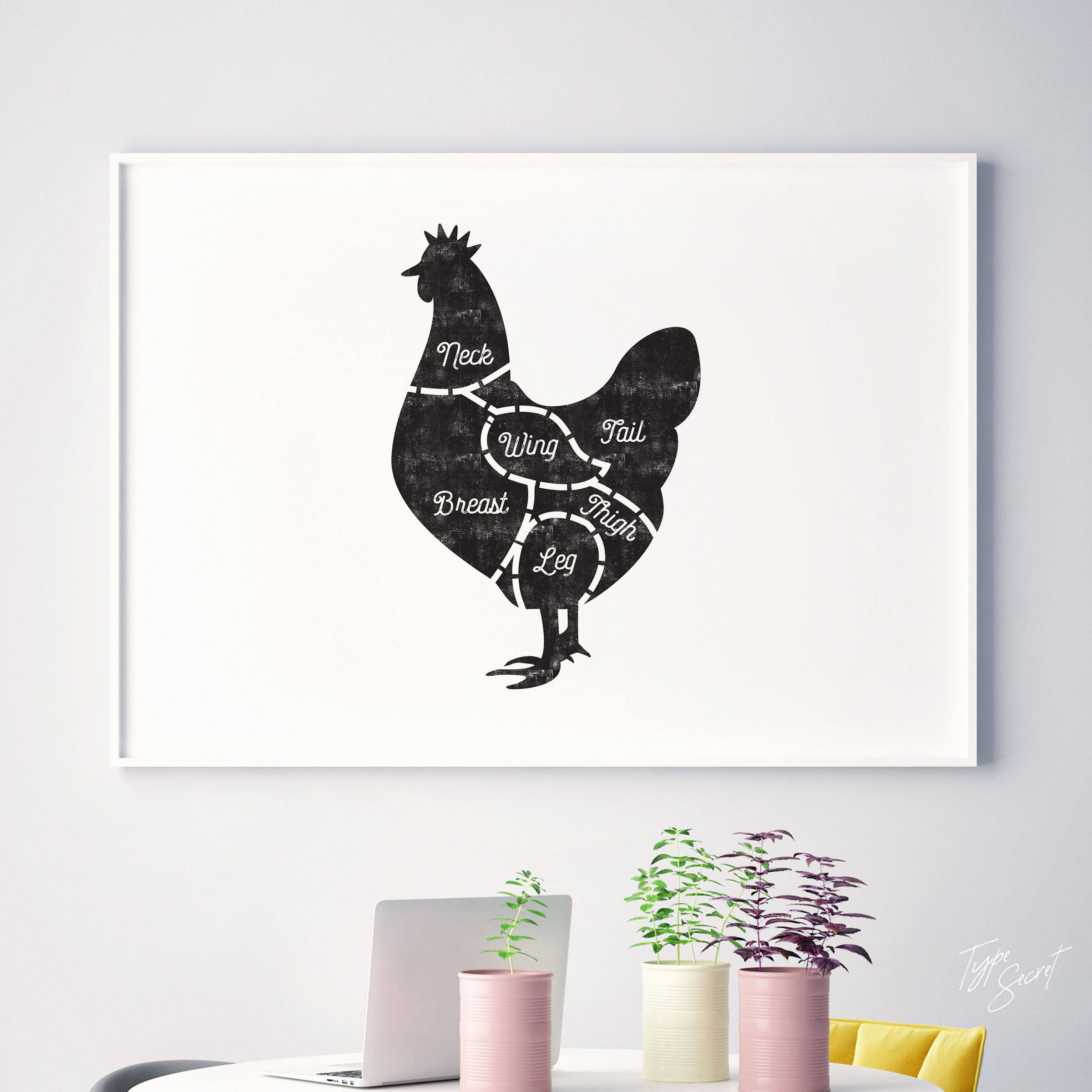 Butcher Chart Chicken Meat Cuts Butcher Print Chicken - Etsy