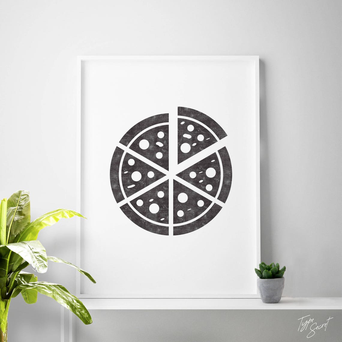Black and White Kitchen Print Pizza Art Pizza Food Print - Etsy
