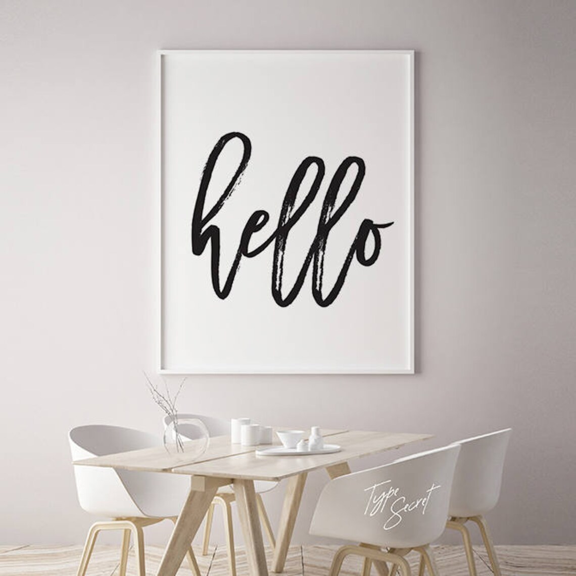 Black and White Hello Welcome Print Hello Sign Hello - Etsy