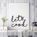 Kitchen Art, Let's Cook, Kitchen Prints, Cooking Gifts, Scandinavian ...