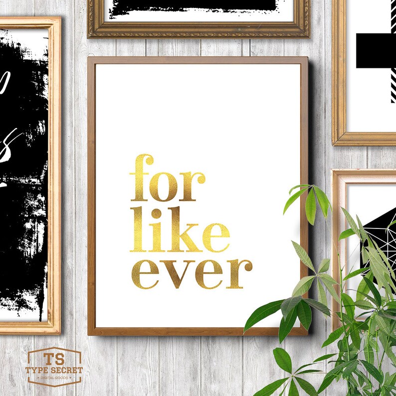 FOR LIKE EVER Quote Print Valentine Decor Valentines Day Gift for Her ...