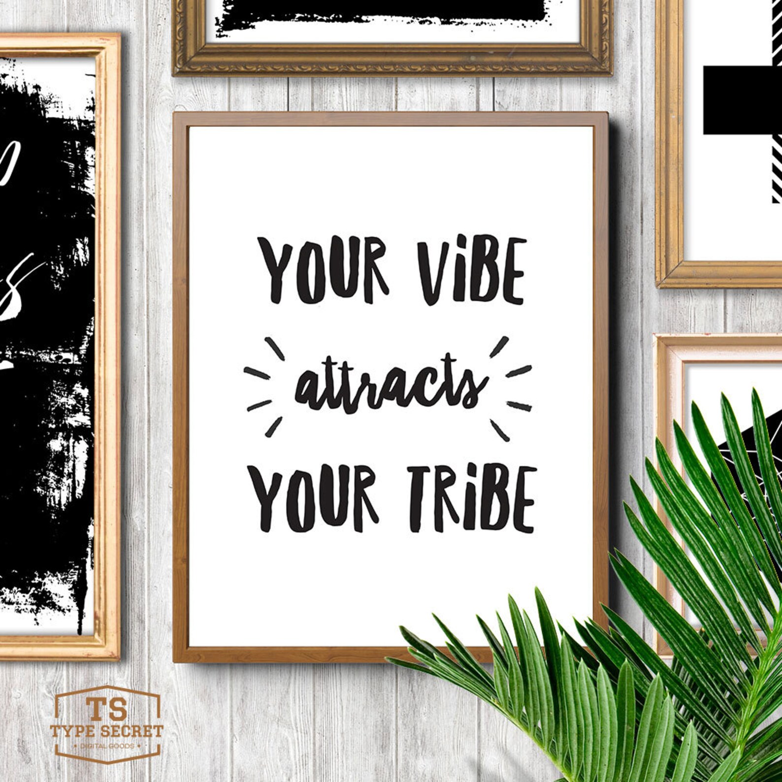 Typography Poster Digital File your Vibe Attracts Your - Etsy