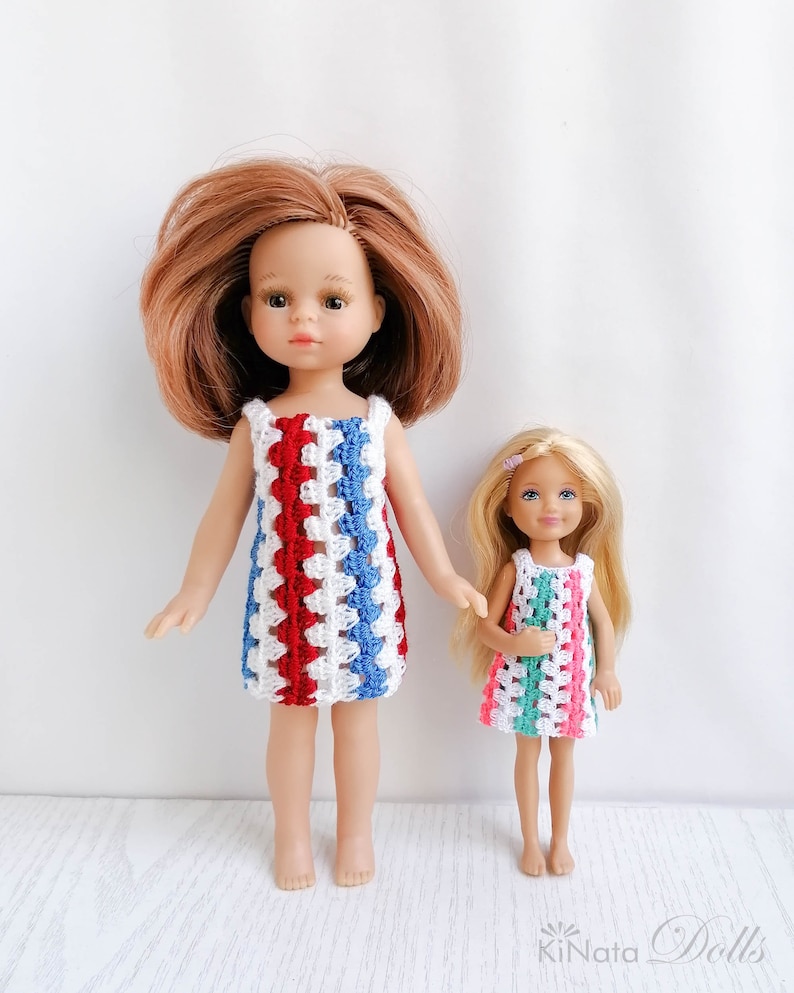 PATTERN: Colorful Vertical Striped Dress for Chelsea Doll - Etsy