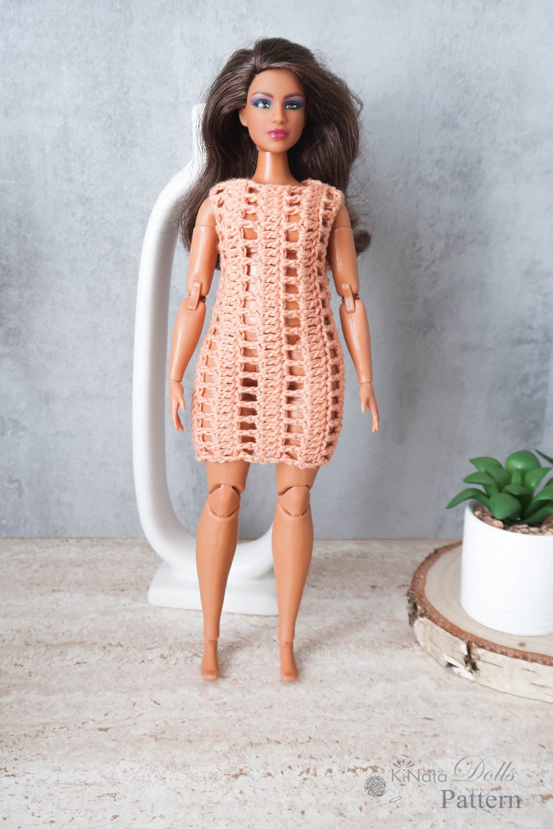 PATTERN: Dress With Cells for Barb Doll - Crochet Pattern in PDF - Etsy