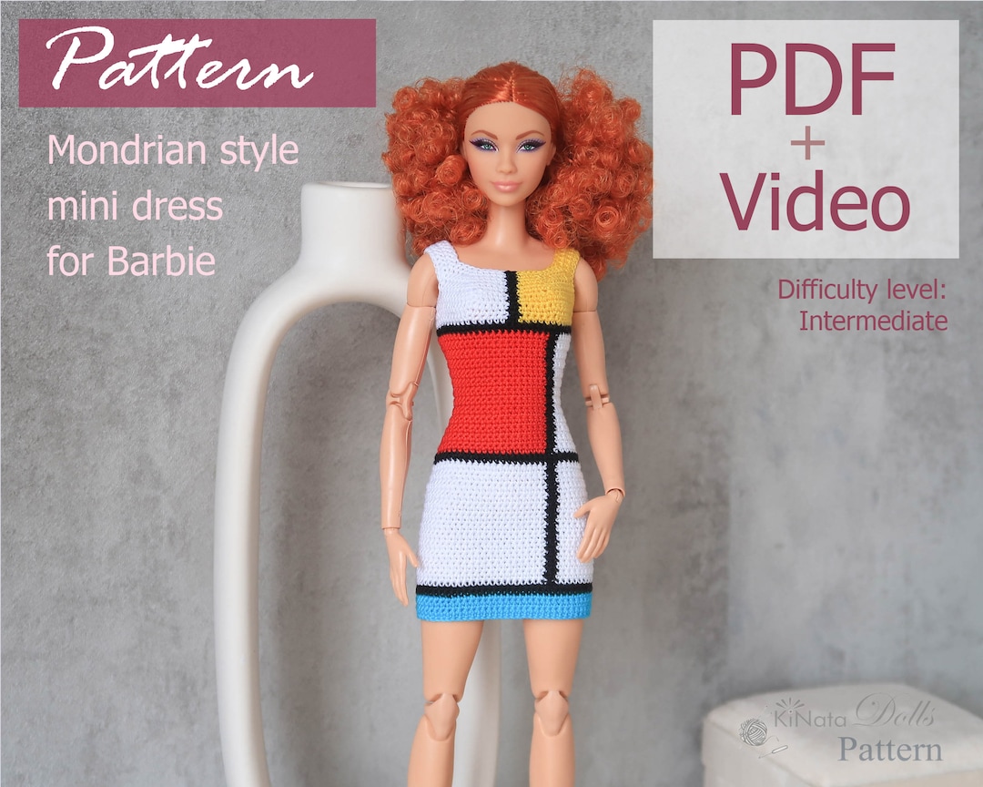 PATTERN: Shift Dress Mondrian Style Mini Dress for Barb and Other 12 ...