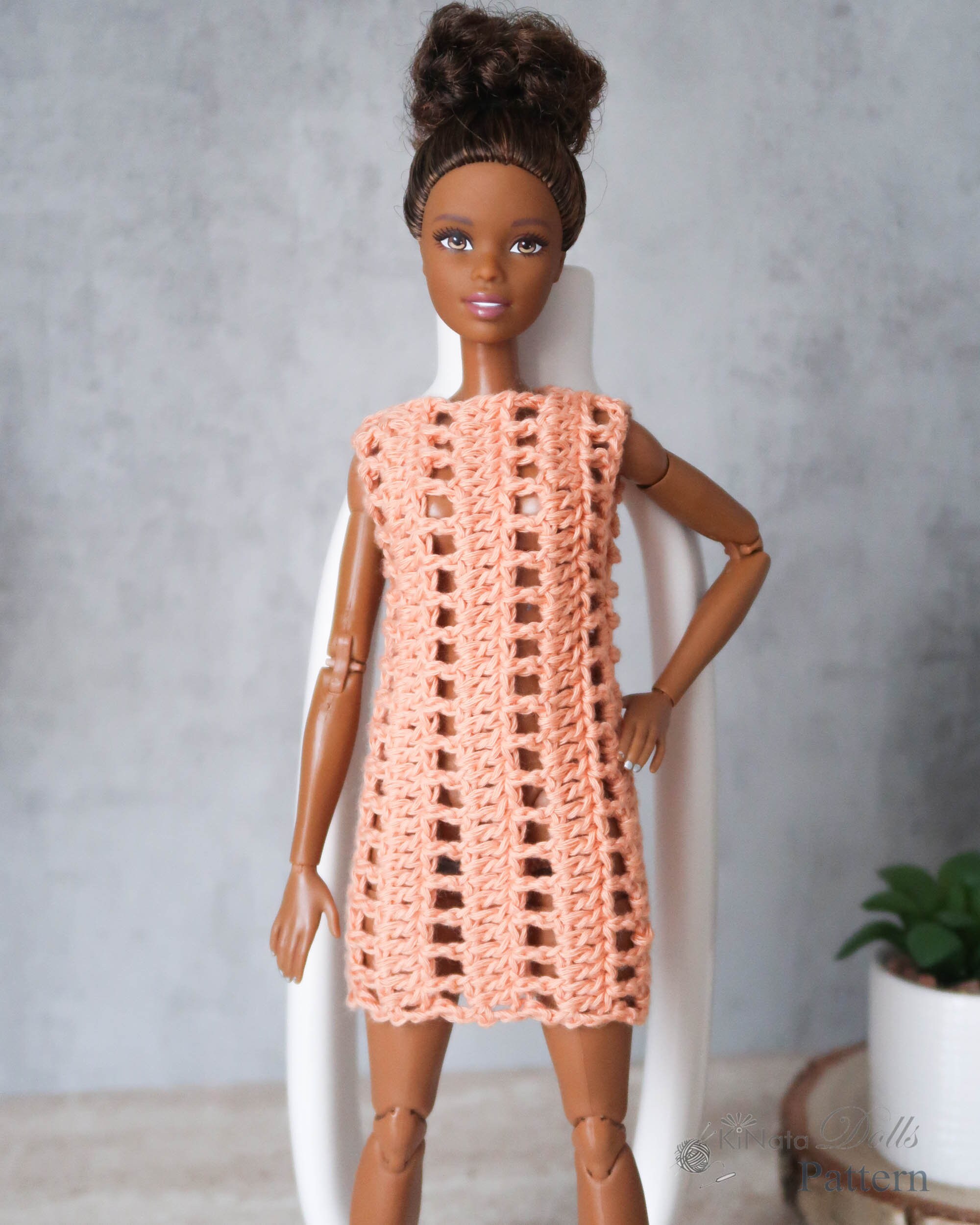 PATTERN: Dress With Cells for Barb Doll - Crochet Pattern in PDF - Etsy