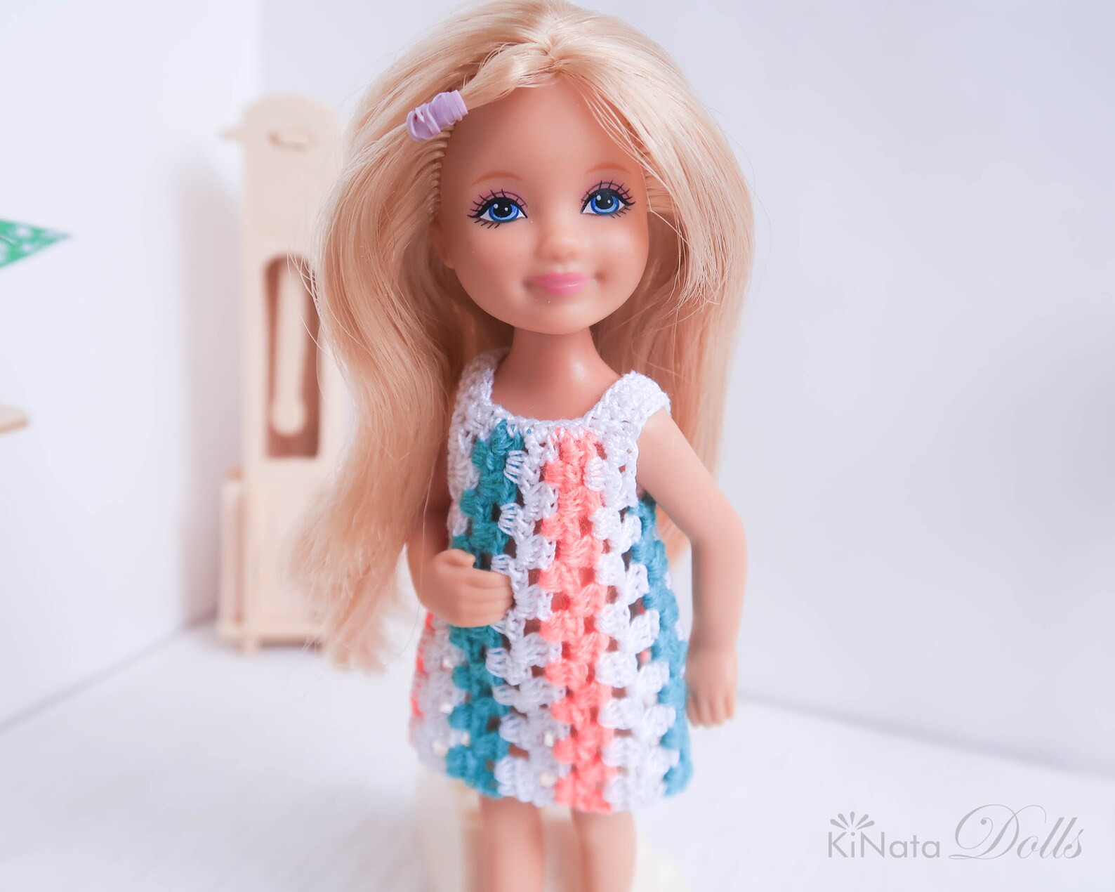 PATTERN: Colorful Vertical Striped Dress for Chelsea Doll - Etsy
