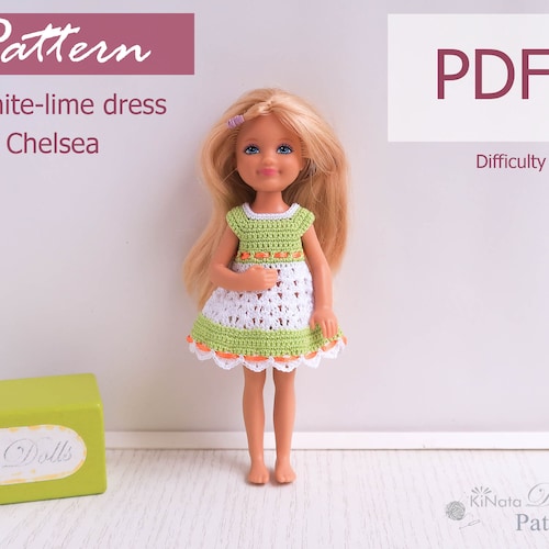 PATTERN: White Lime Dress for Chelsea Doll Crochet Pattern - Etsy