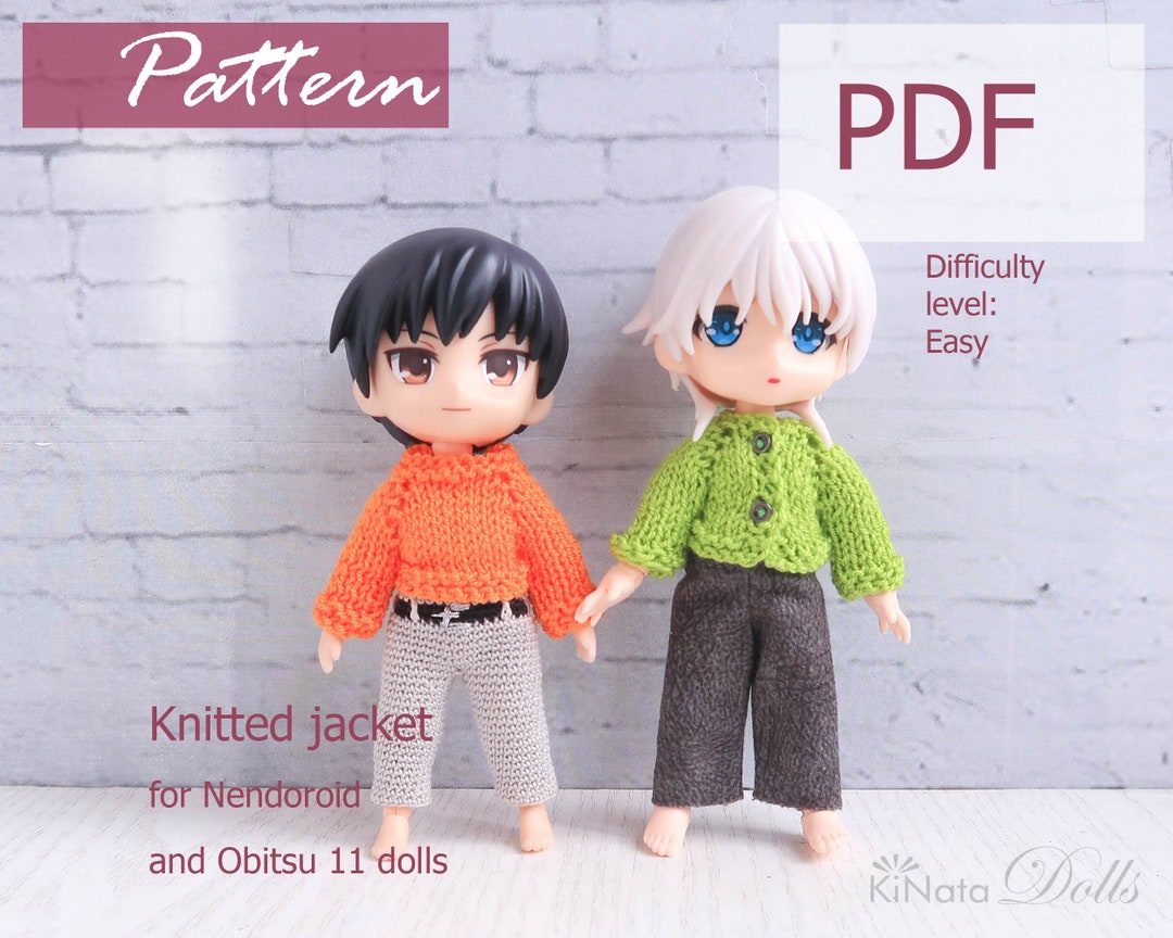 PATTERN: Knitted Jacket for Nendoroid and Obitsu 11 Dolls - Knit ...